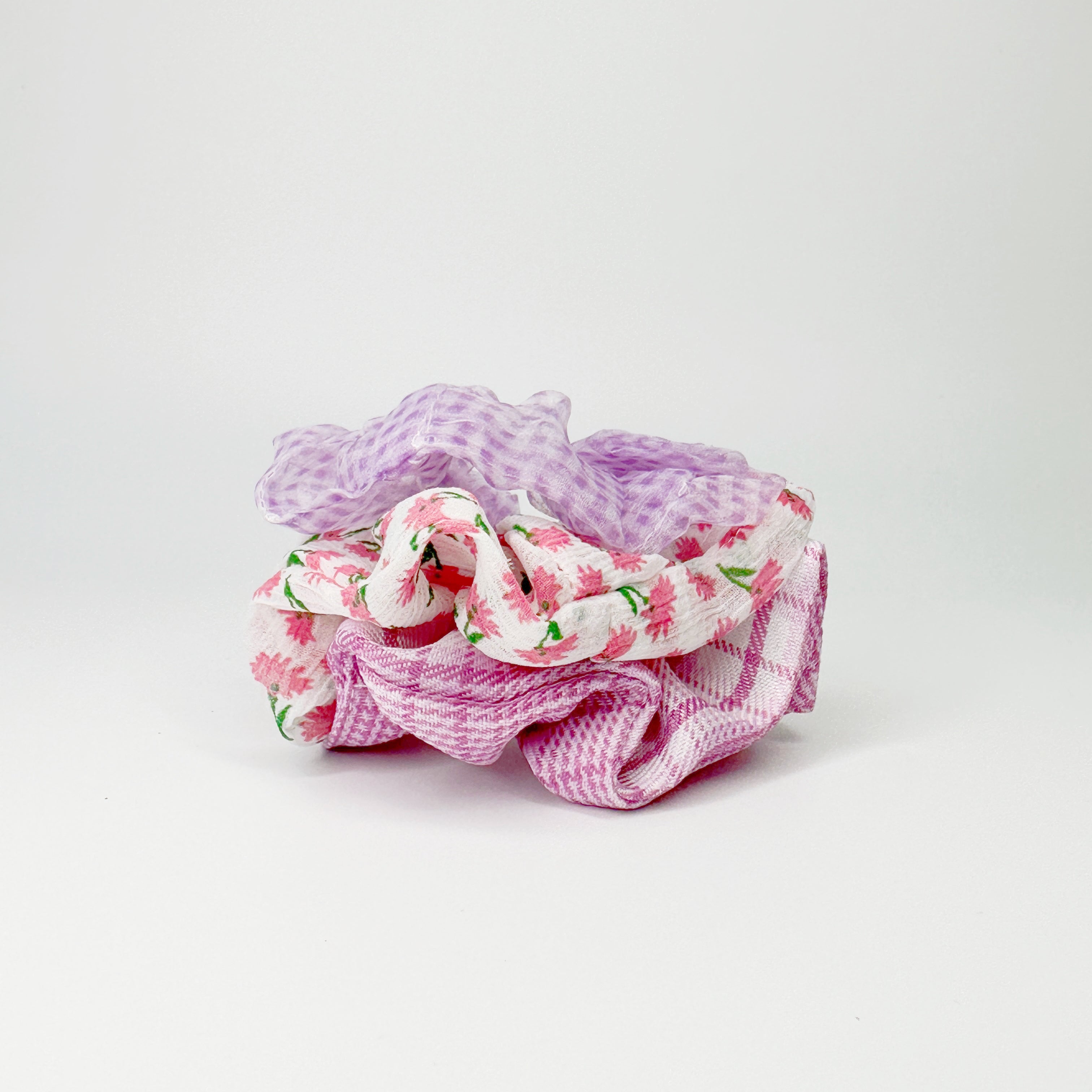 Scrunchies bundles - Pink check – MANGO JELLY