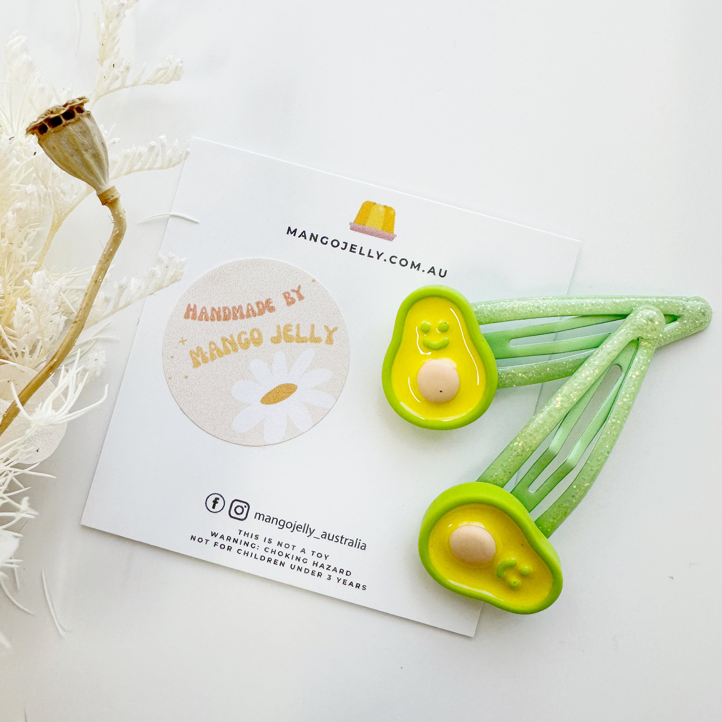 Tea time treats handmade collection - Snap clips (Avo) – MANGO JELLY