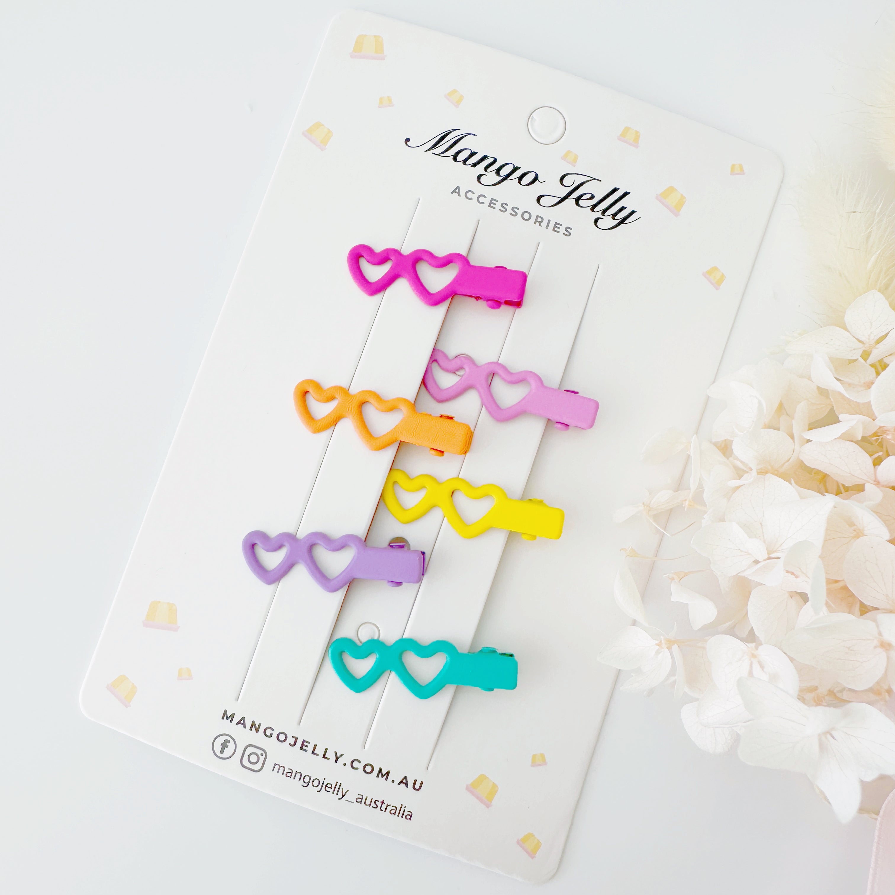 Small POP Pastel Clips palette 6 Pieces - DOUBLE HEART – MANGO JELLY