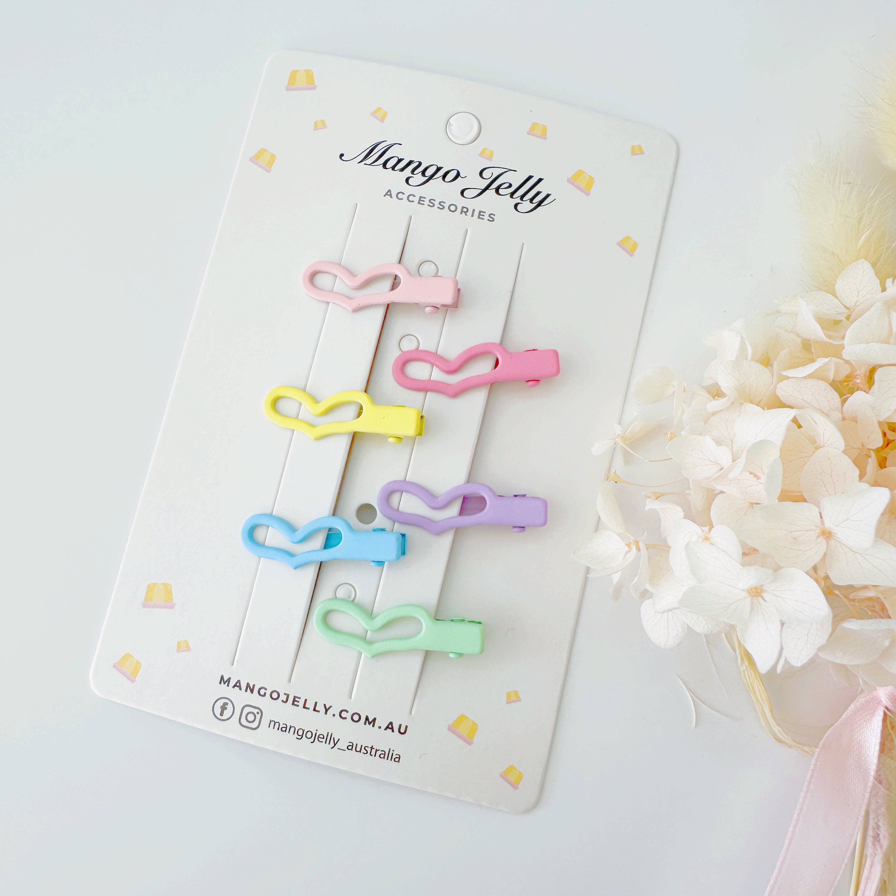 Small Soft Pastel Clips palette 6 Pieces - HEART – MANGO JELLY