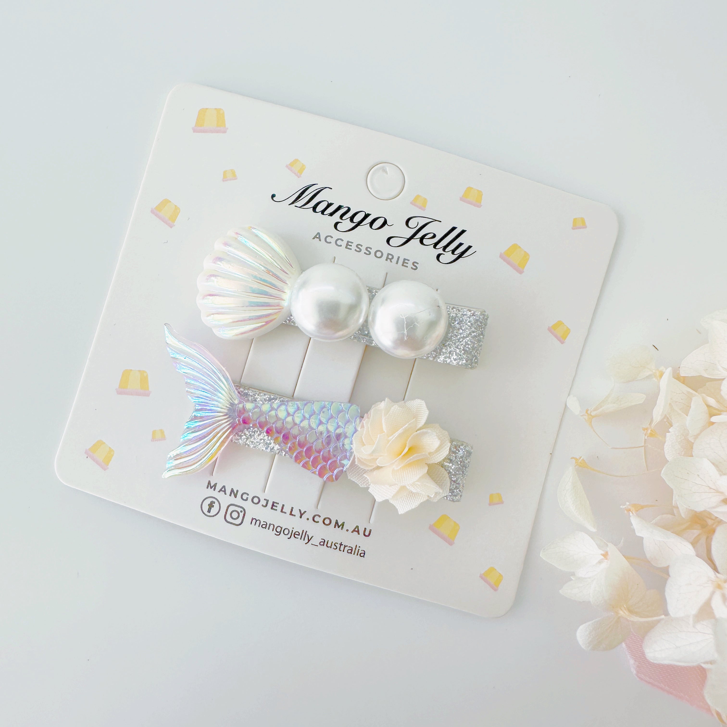 Mermaid clips set - Pearl – MANGO JELLY