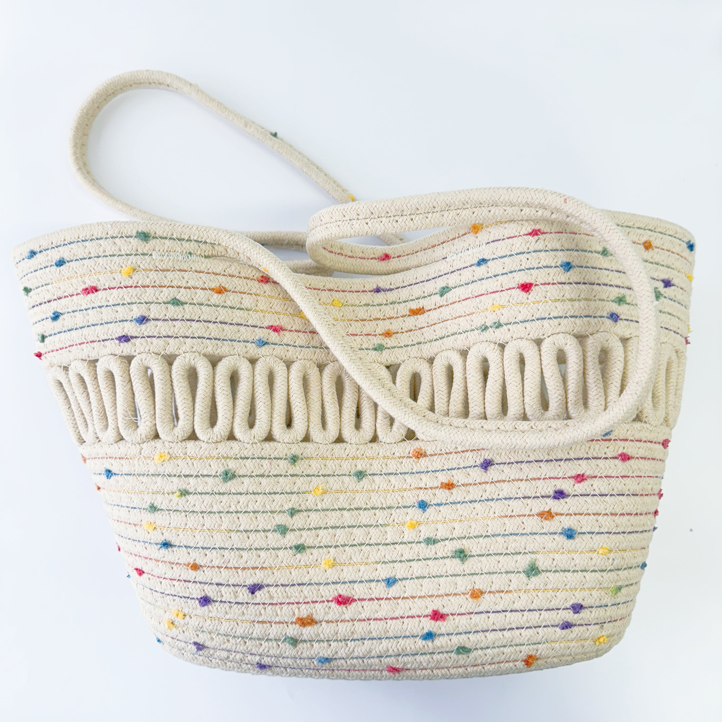 Cotton Rope basket tote bag - swirly patterned – MANGO JELLY